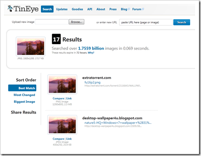 At My Window: TinEye Client